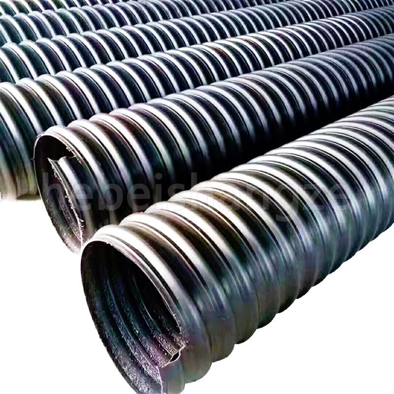 HDPE steel strip reinforced polyethylene spiral corrugated pipe hot ...